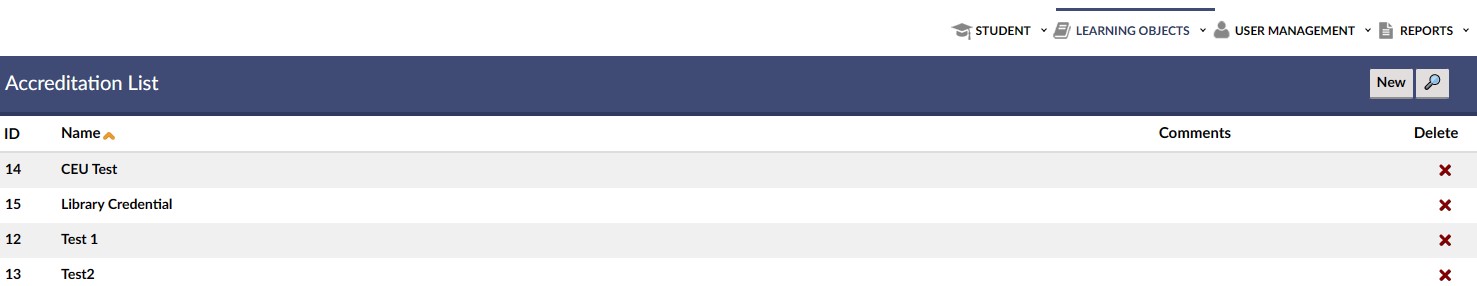 Accreditations - Admin Guide